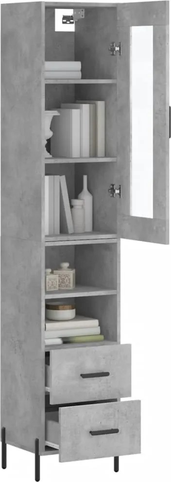 Skříň highboard betonově šedá 34,5x34x180 cm kompozitní dřevo 3199309