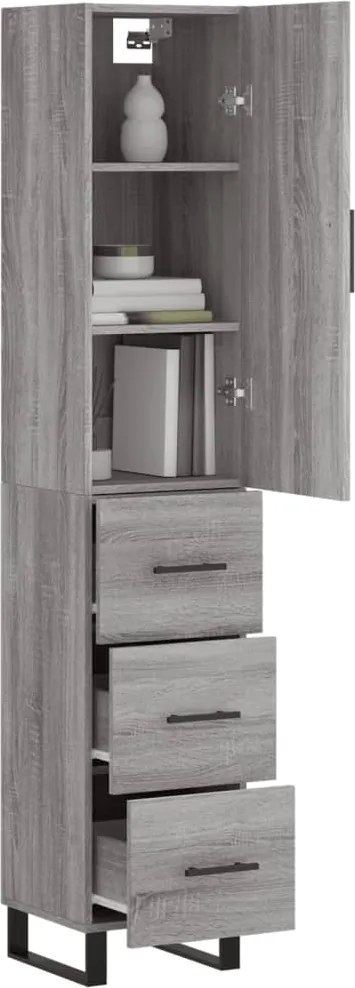 Skříň highboard šedá sonoma 34,5 x 34 x 180 cm kompozitní dřevo 3198879