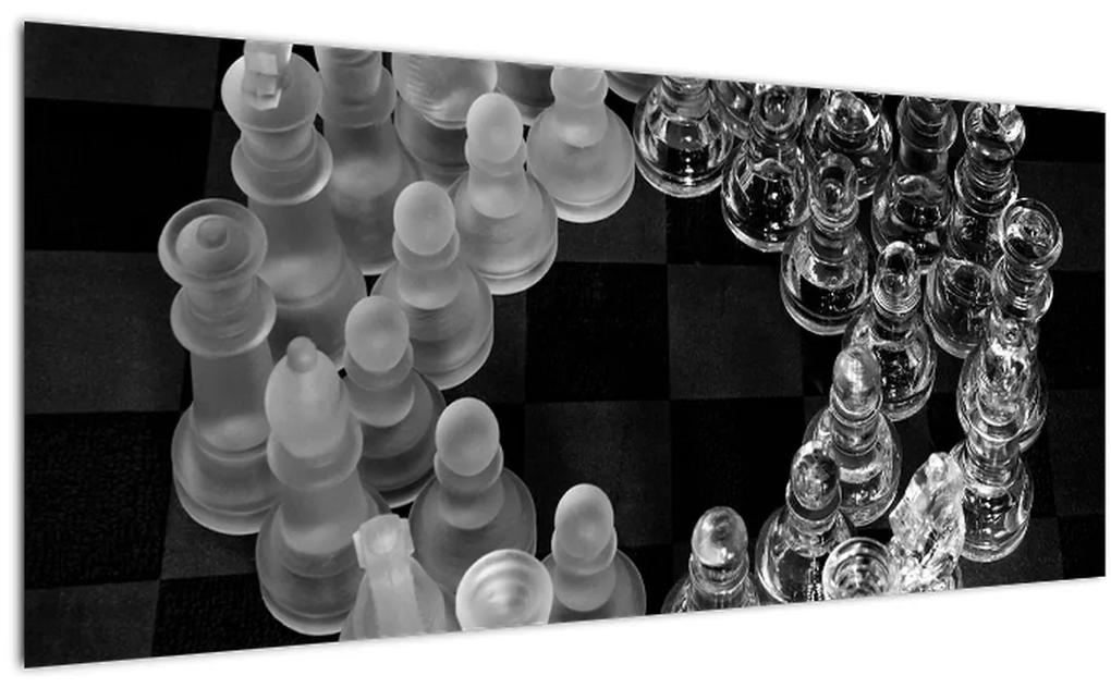 Obraz - černobílé šachy (100x40 cm), 40 dalších rozměrů