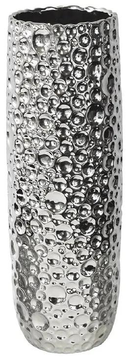 Váza Stardeco keramická stříbrná Timber 65x20 cm | BIANO