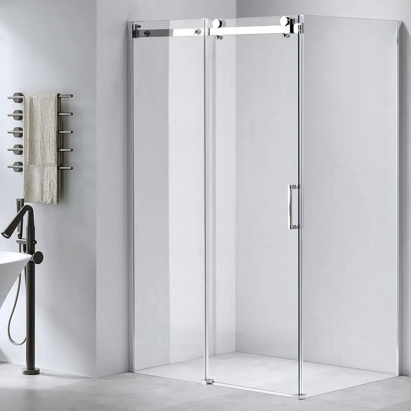 BPS-koupelny Obdélníkový sprchový kout HYD-OK202A 100x90 chrom/transparent + vanička HYD-OSV-ST04A černá