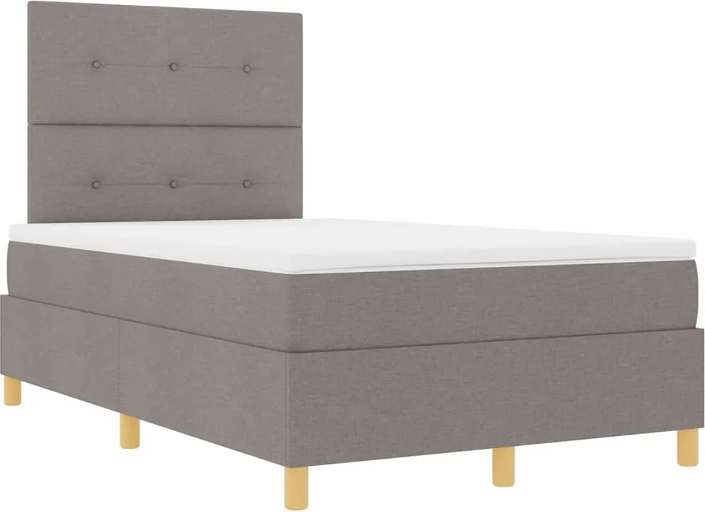 Postel s boxspringem s čelo Taupe 120 x 190 cm textil 3339606