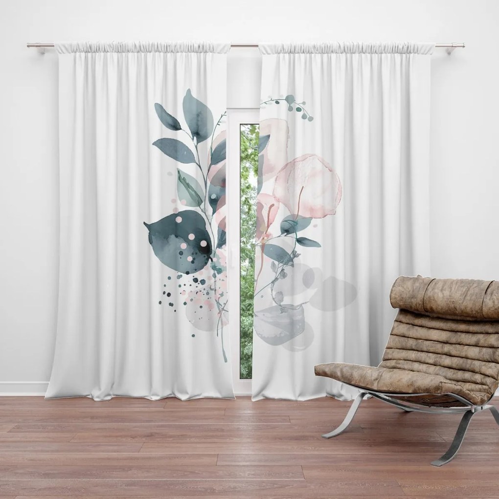 Sablio Závěs Květinová abstrakce: 2ks 140x250cm