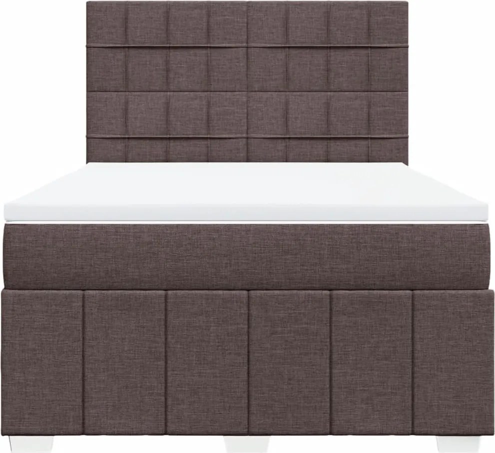 Box spring postel s matrací tmavě hnědá 140x200 cm textil 3293994