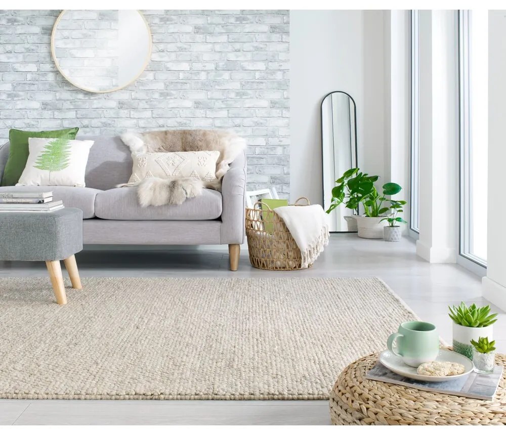 Flair Rugs, Ručně tkaný kusový koberec Minerals Light Grey, 80x150, béžová, chodba / předsíň