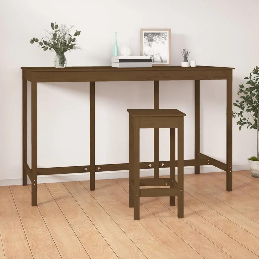 Barový stolek medově hnědý 180x80x110 cm masivní borové dřevo - Default Title