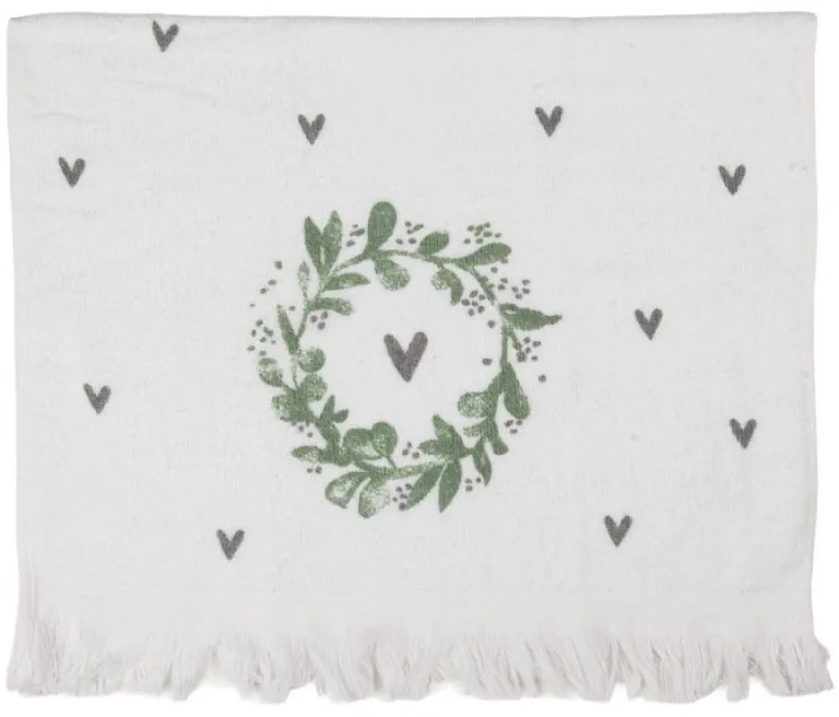 Kuchyňský froté ručník s ratolestí a srdíčkem Lonely Love – 40x66 cm