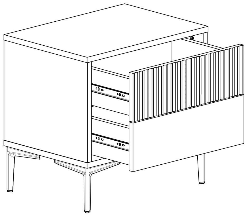 UNO | noční stolek SN | 53,4 cm | béžová | lamino o síle 18 mm