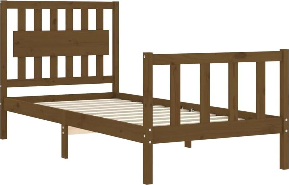 vidaXL Rám postele s čelem 90 x 200 cm masivní dřevo [3192414] Barva: Černá