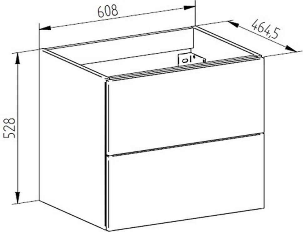 Mereo Mereo, Aira, koupelnová skříňka s keramickým umyvadlem 61 cm, bílá, dub, šedá, CN710