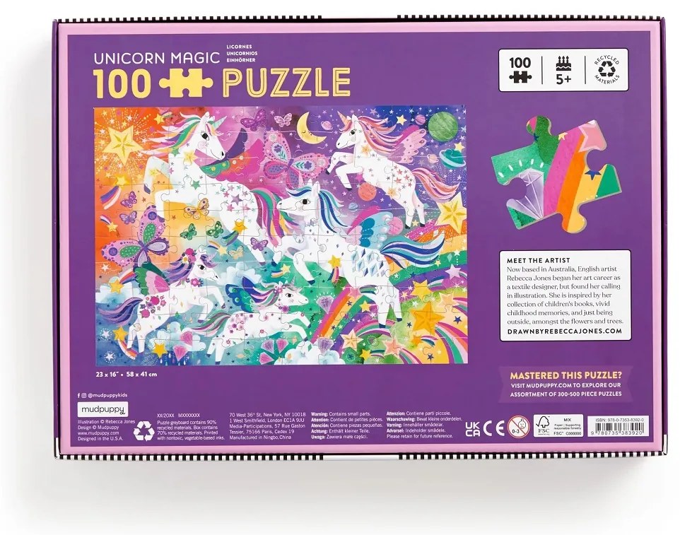 Mudpuppy Puzzle Kouzelní jednorožci 100 dílků