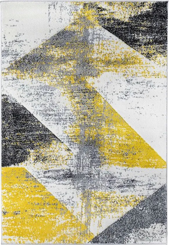 Breno Kusový koberec ALORA A1012 Yellow, 80x150 cm, Žlutá/Vícebarevné