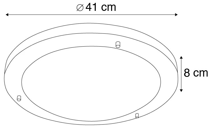Moderní stropní svítidlo ocel 41 cm IP44 - Yuma