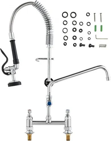 Komerční baterie s oplachovacím rozprašovačem, 66 cm výška, 20,3 cm střed, 30,5 cm