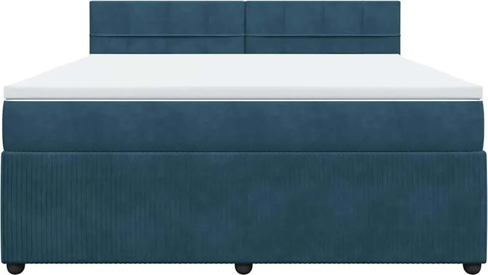 Box spring postel s matrací modrá 180 x 200 cm samet 3290110