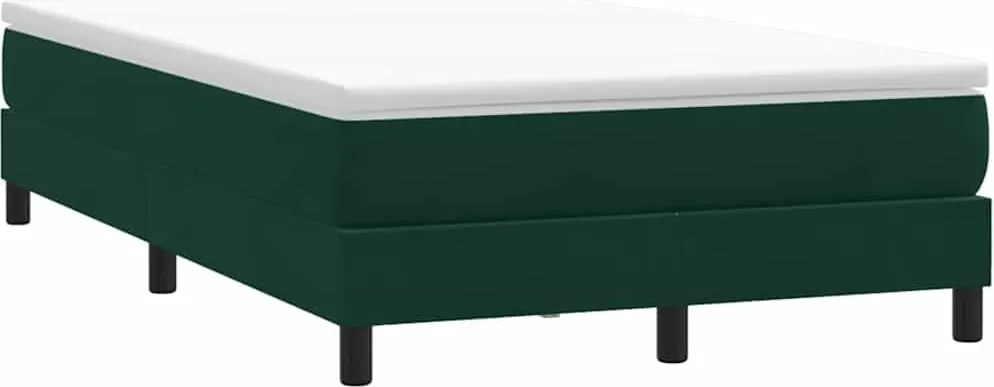 Postel Box Spring bez matrace tmavě zelená 120x220 cm samet 3315870