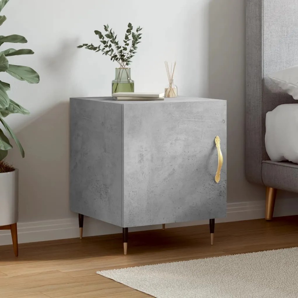 Noční stolek betonově šedý 40 x 40 x 50 cm kompozitní dřevo - Default Title