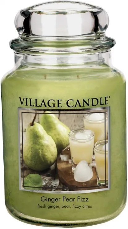 Village Candle Vonná svíčka ve skle, Hruškový fizz se zázvorem, 26oz Premium