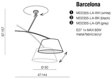Skandinávský lustr Barcelona