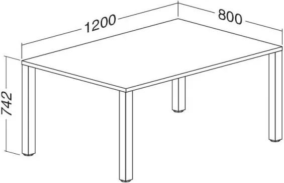 Stůl ProOffice B 80 x 120 cm / Třešeň