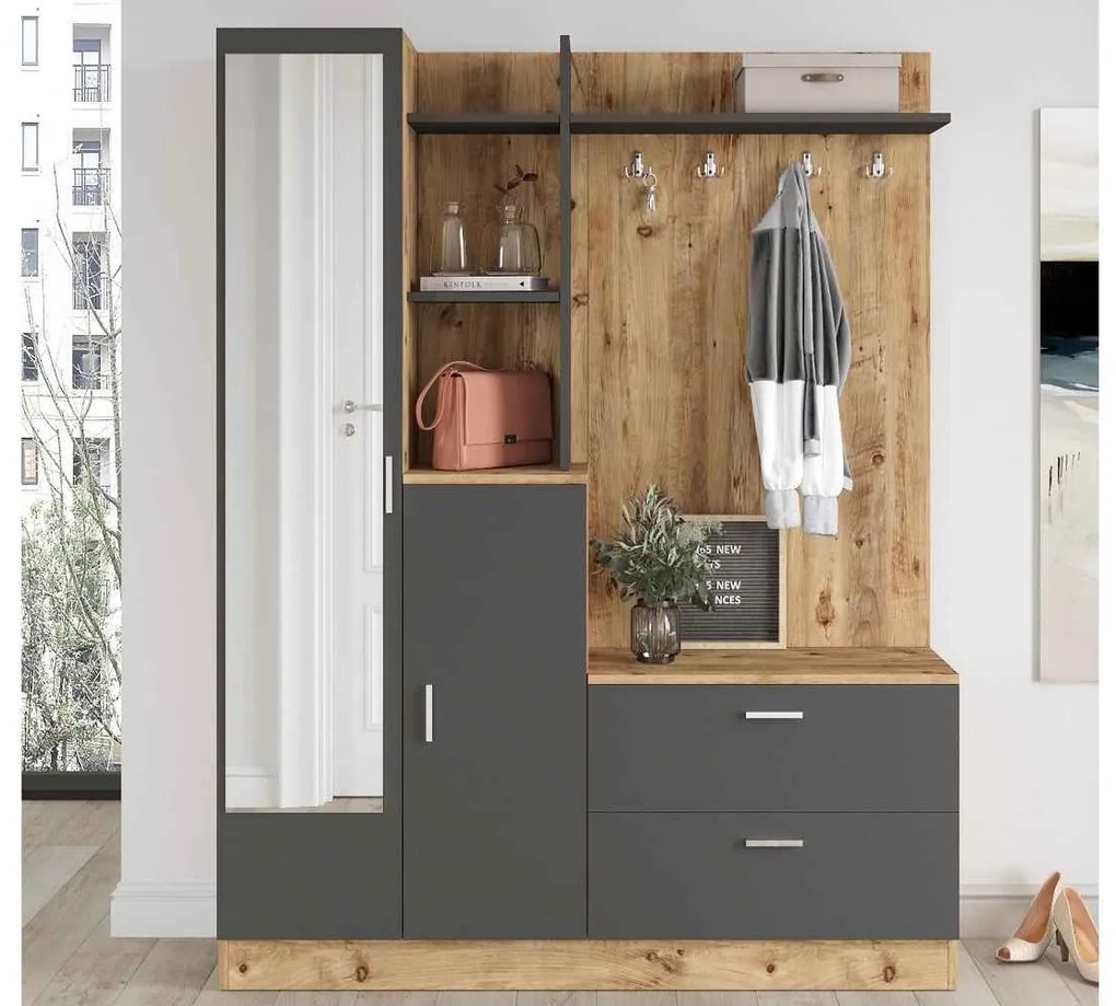 Designová síňová stěna Kailano antracitová