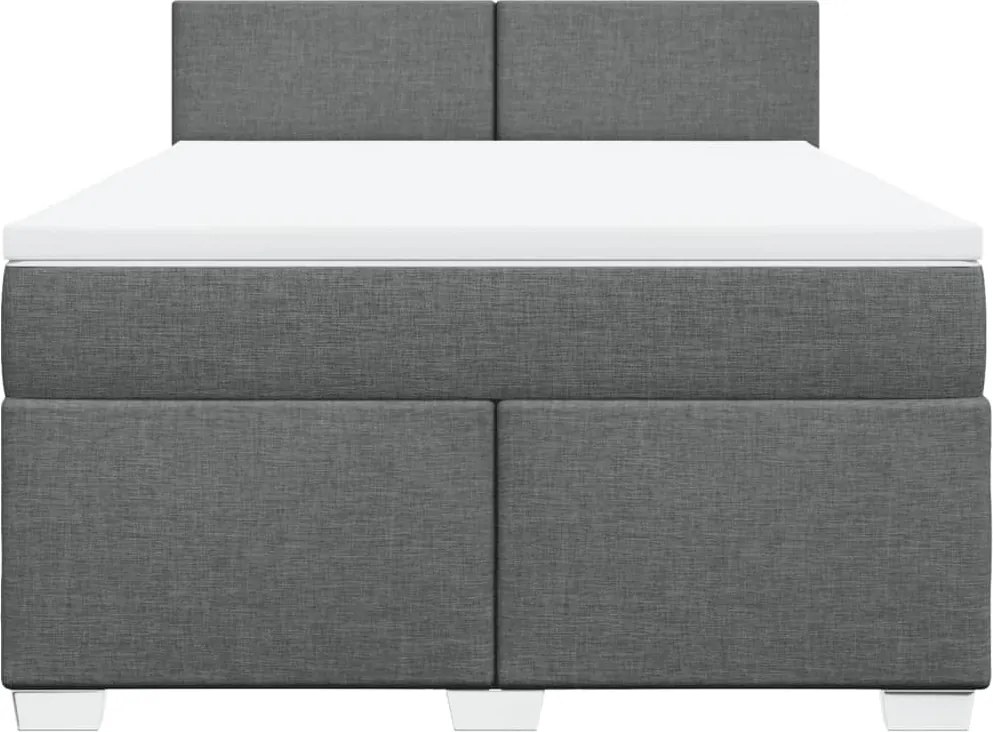 Box spring postel s matrací tmavě šedý 140 x 190 cm textil 3285877