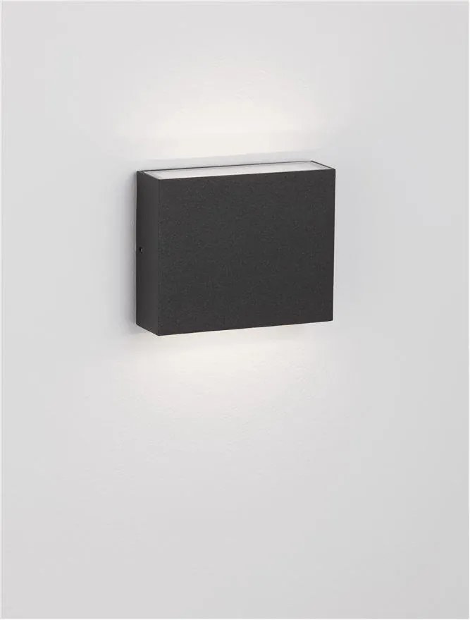 NV 9492640 Venkovní nástěnné svítidlo DEWI antracitový hliník a čiré sklo LED 7.7W 3000K 220-240V 253st. IP65 světlo nahoru a dolů - NOVA LUCE