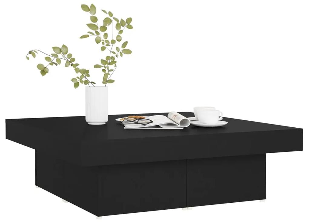 Konferenční stolek černý 90 x 90 x 28 cm dřevotříska - Default Title
