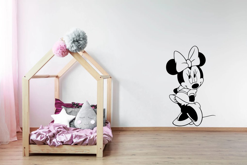 Lepy.cz Samolepka na zeď Minnie Mouse Velikost (šířka x výška): 40x64cm, Barevná varianta: Světle šedivá