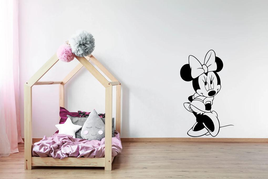 Lepy.cz Samolepka na zeď Minnie Mouse Velikost (šířka x výška): 40x64cm, Barevná varianta: Tmavě šedivá