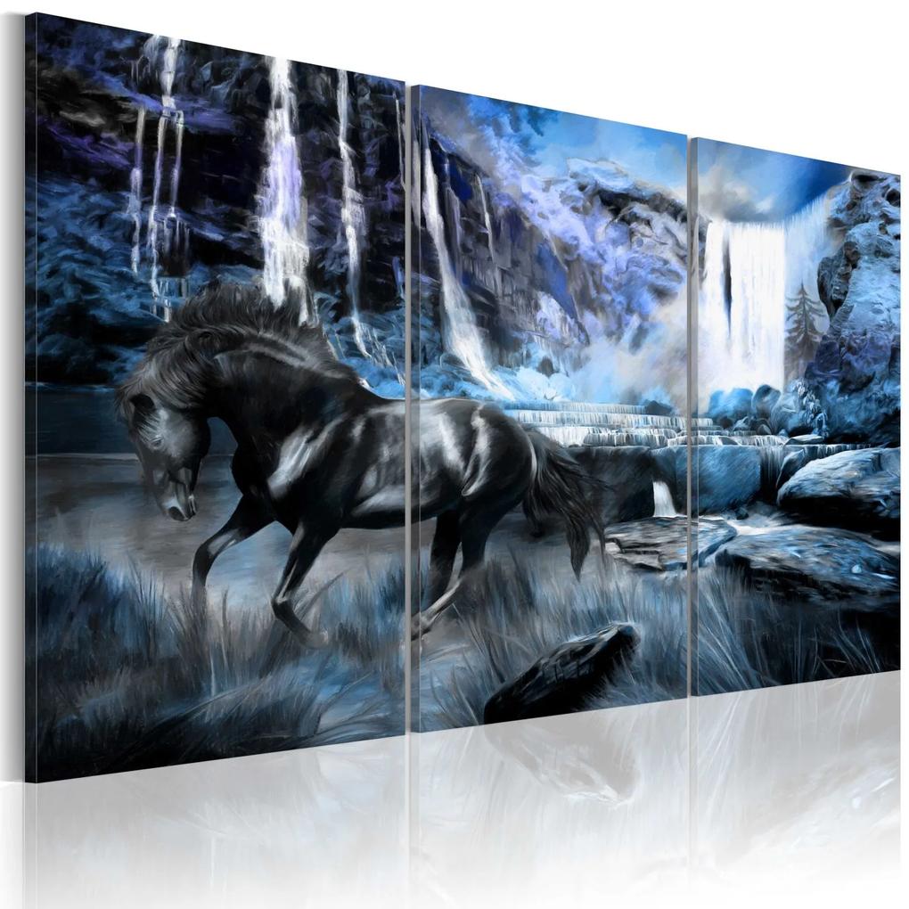Obraz - Waterfall in colour of sapphire 120x80