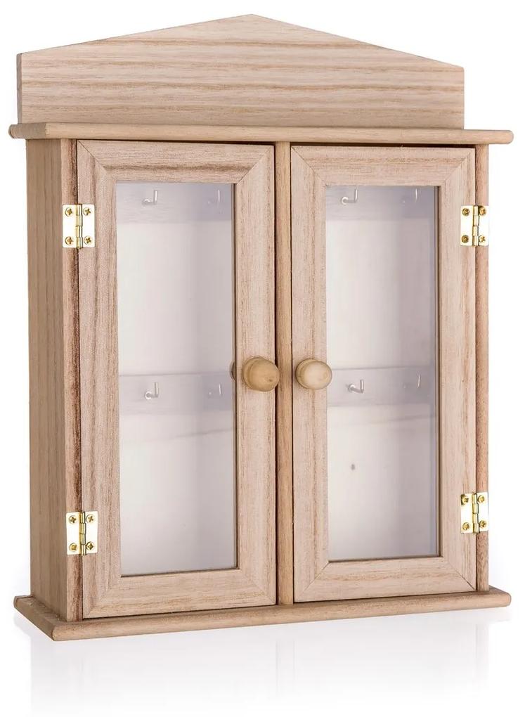 Dřevěná skříňka na klíče, 27 x 27 x 6,5 cm