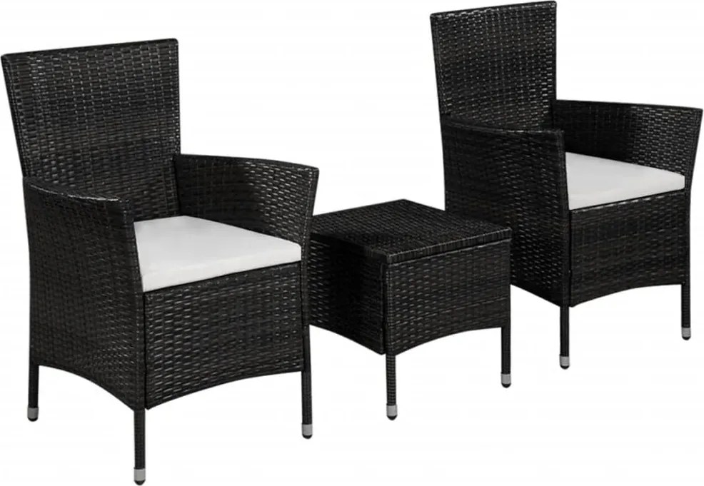 vidaXL 3dílný bistro set polyratan [44095] Barva: Šedá