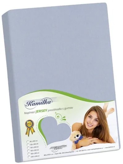 Bellatex Jersey prostěradlo šedá rozměr 90x200x40 cm