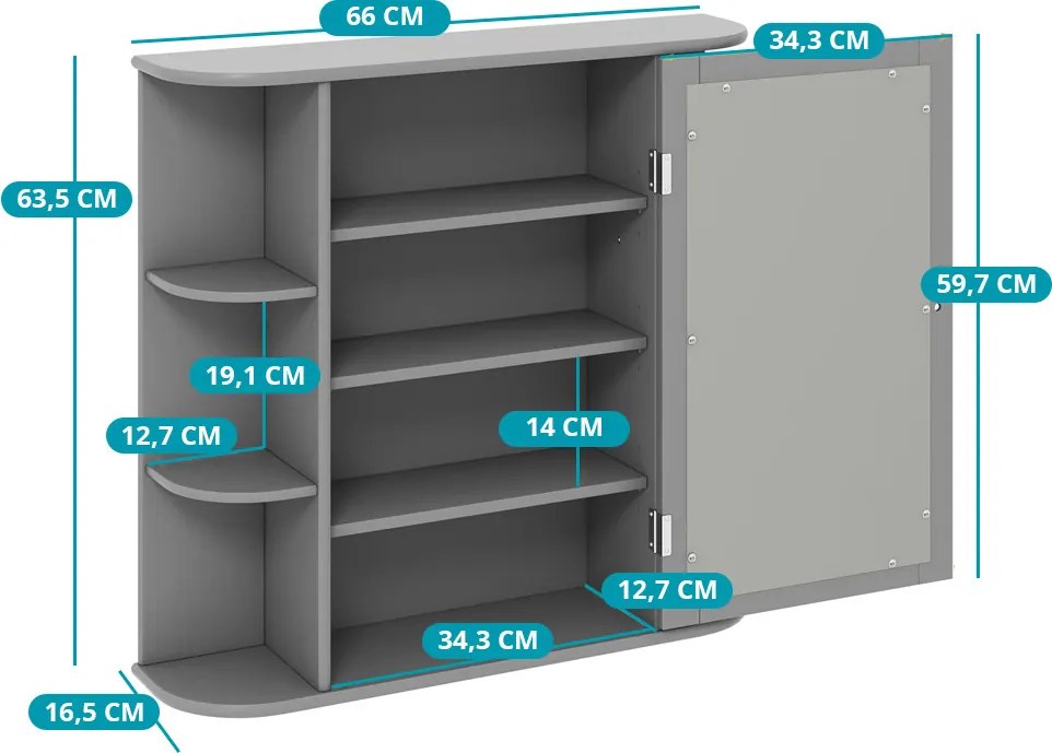 Koupelnová skříňka, šedá