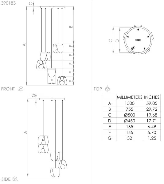 Eglo 390183 - Lustr na lanku SERENARA 5xE27/40W/230V černá/zlatá