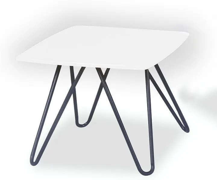 Tempo Kondela Konferenční stolek KANER 1 - bílá vysoký lesk / černá