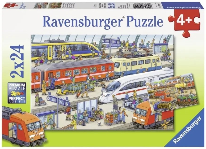 Puzzle ravensburger 091911 vlakové nádraží 2x24 dílků