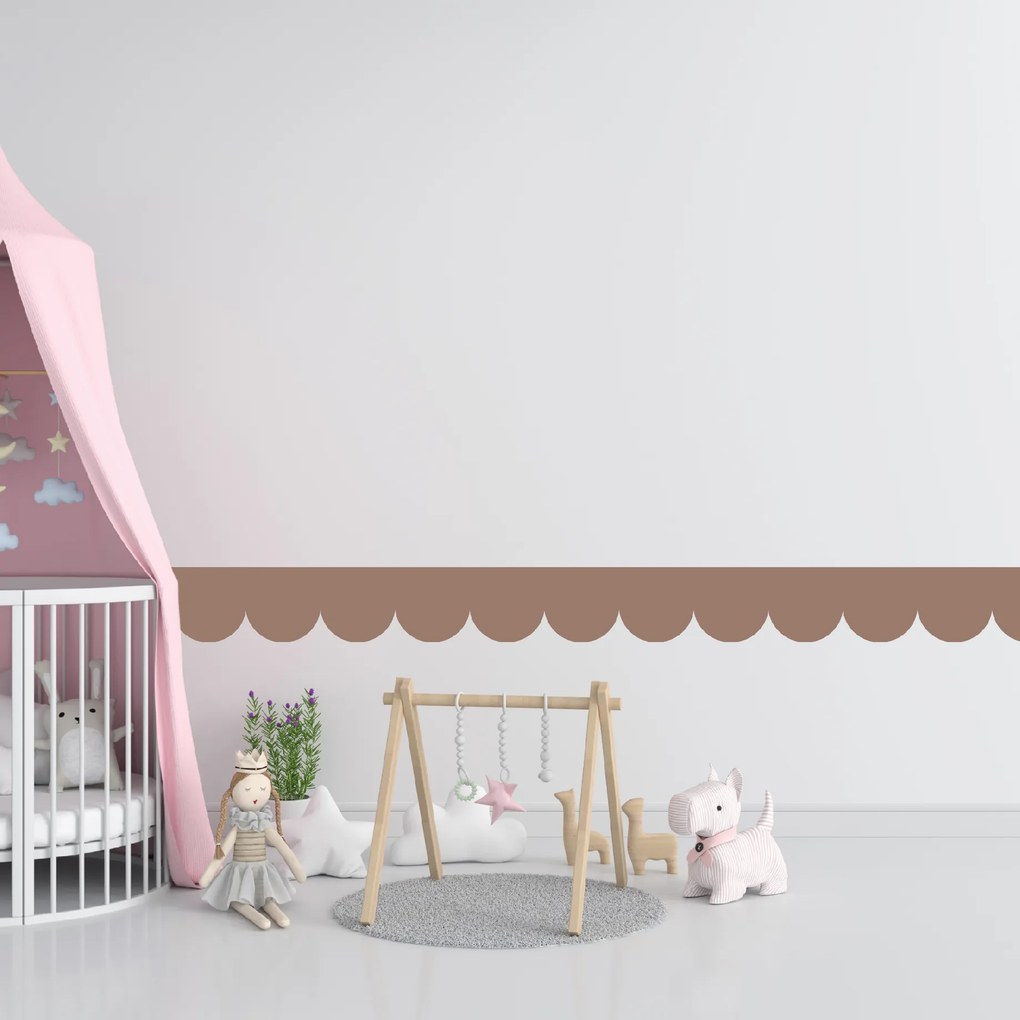 PIPPER. Textilní samolepící tapeta - Mini Oblouk - Hnědá barva Barva: Tmavá