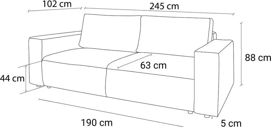Tmavě šedá manšestrová rozkládací pohovka 245 cm Nihad – Bobochic Paris
