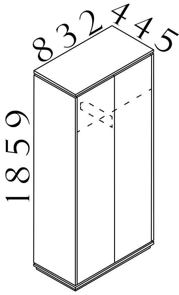 Vysoká šatní skříň Creator 83,2 x 44,5 x 185,9 cm, bílá / antracit