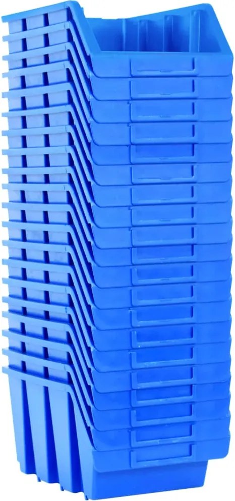 Stohovatelné úložné zásobníky 20 ks modré plast 146285