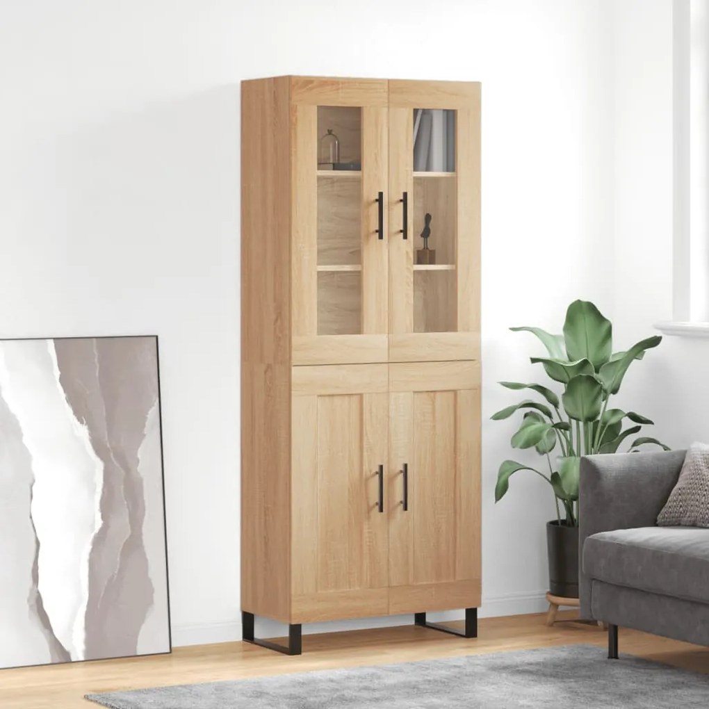 Skříň highboard dub sonoma 69,5 x 34 x 180 cm kompozitní dřevo 3198364