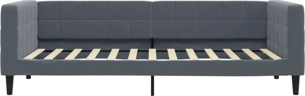 Válenda s matrací tmavě šedá 90 x 200 cm samet 3196668