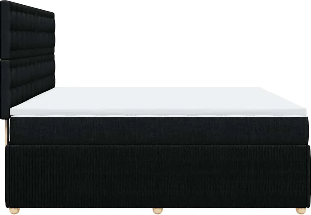 Box spring postel s matrací černá 180x200 cm textil 3292151
