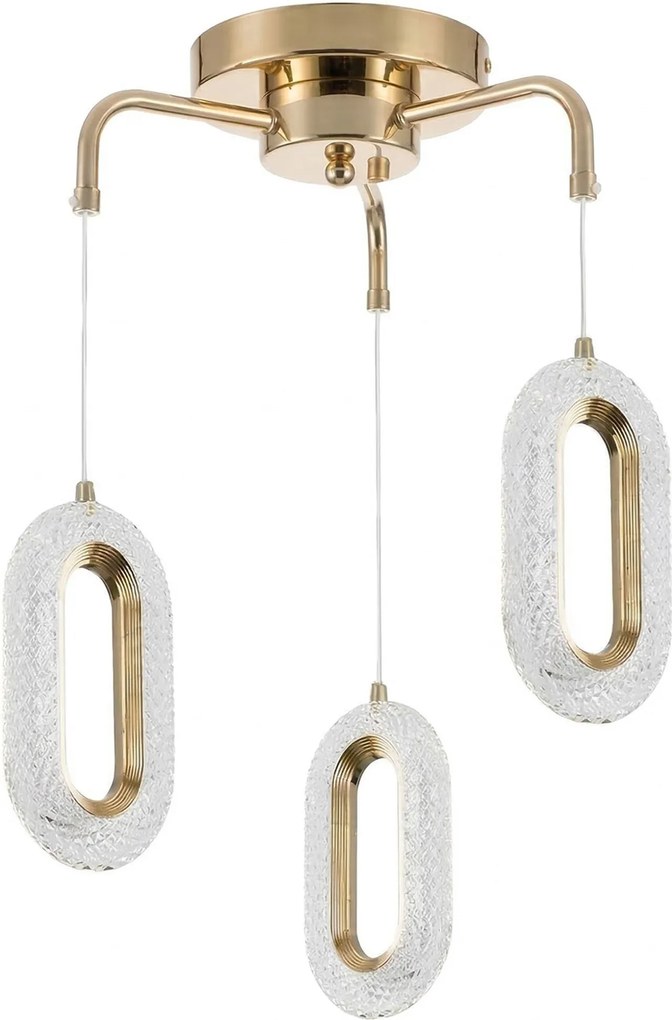 Toolight Rea, ZÁVĚSNÉ STROPNÍ LED SVÍTIDLO G173-3CP GOLD, OSW-07817