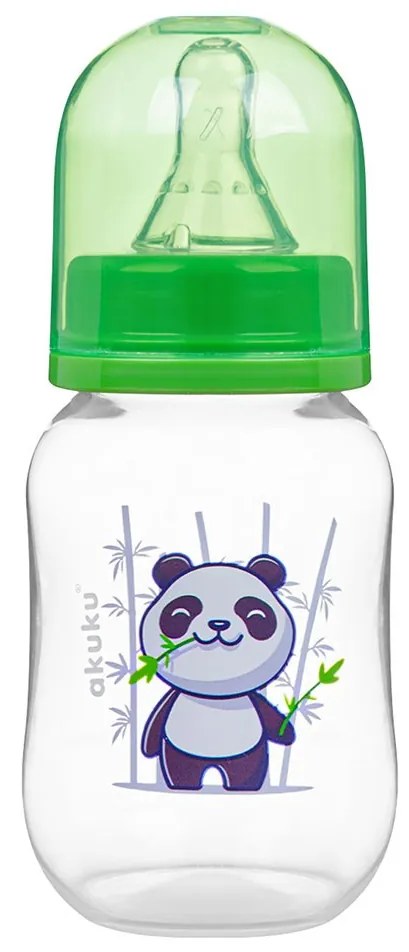 Láhev s obrázkem Akuku 125 ml panda zelená Zelená