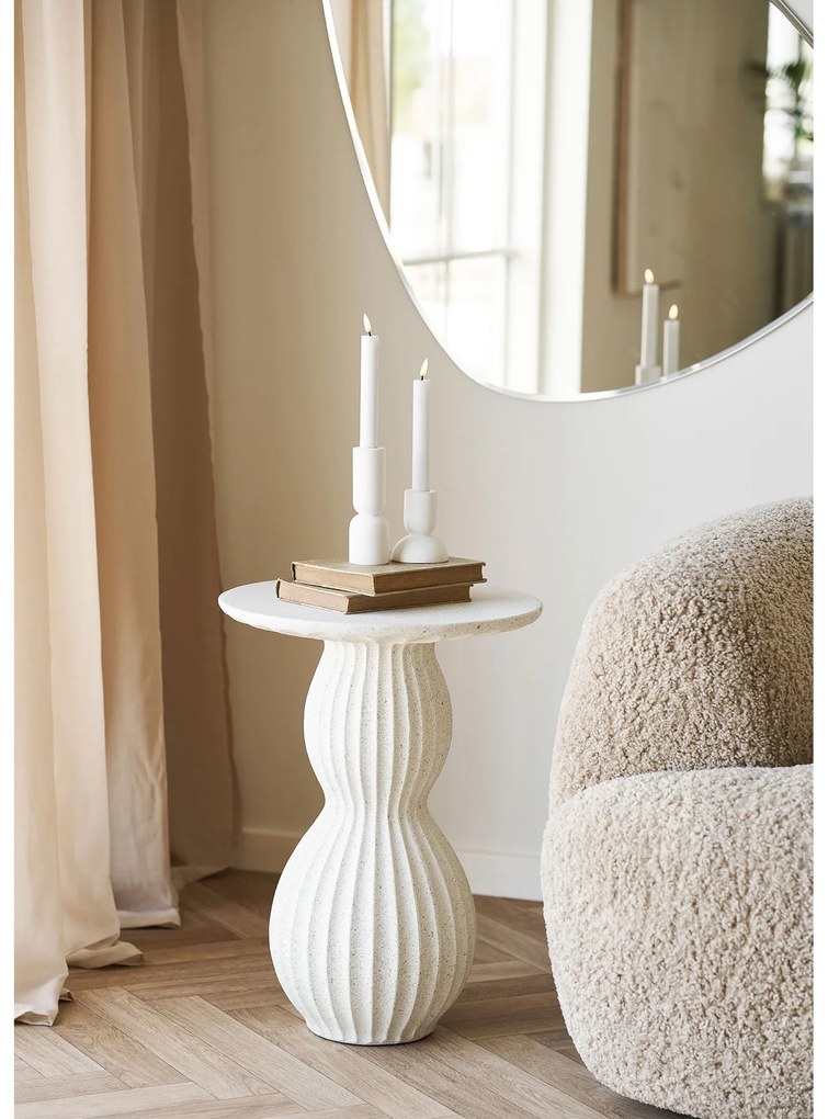 House Nordic Odkládací stolek NEWTOWN bílý ø40 cm