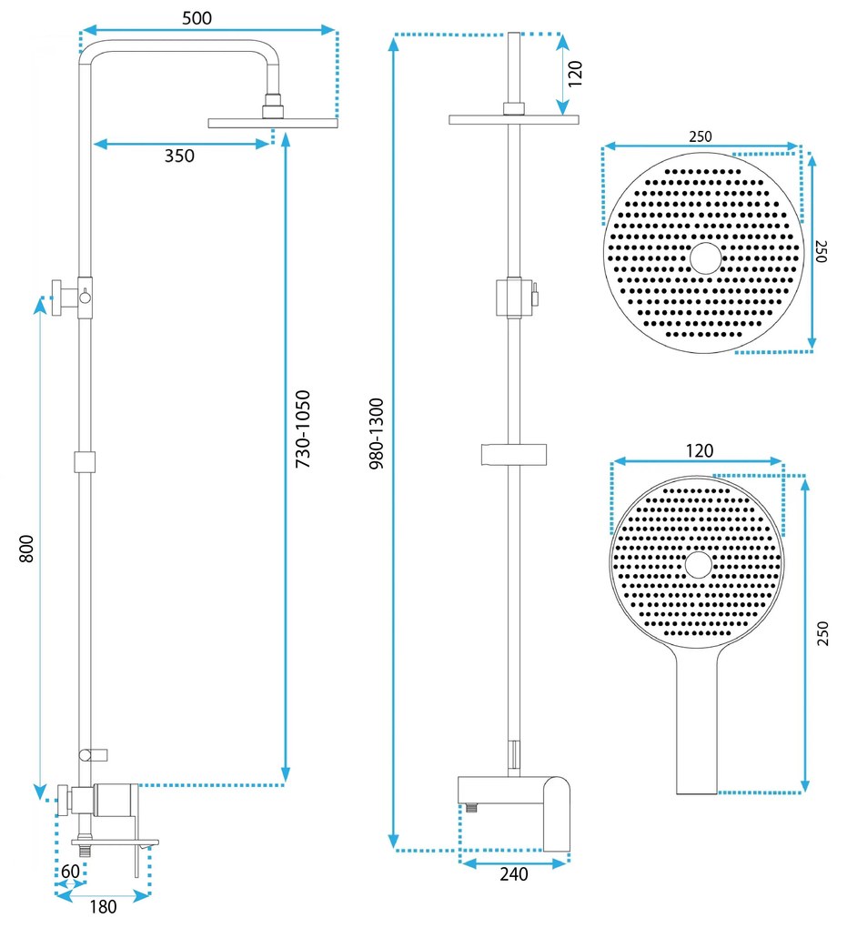 Sprchový komplet REA AVALON chrom