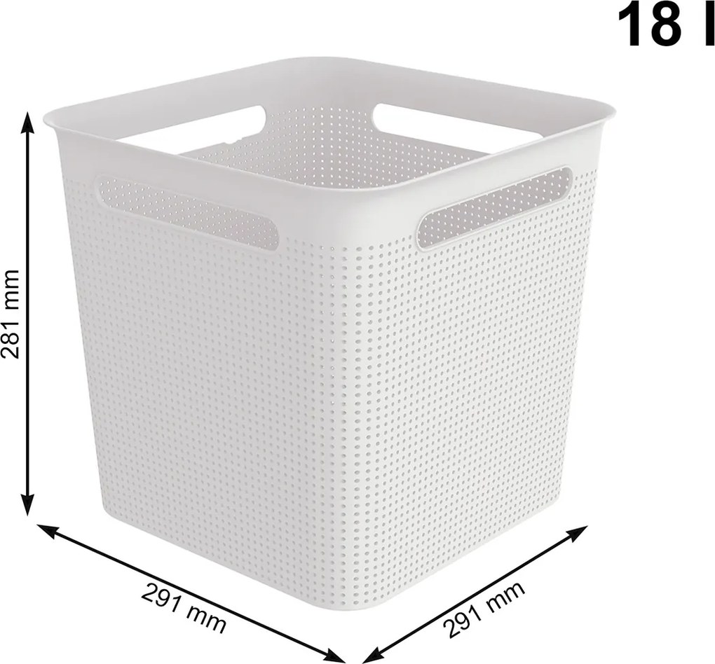 Rotho Úložný box s víkem a s madly BRISEN 18l, 29x29x29cm, bílý